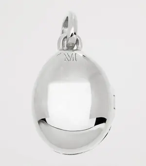 Monica Vinader Sterling Silver And Rock Crystal April Birthstone Locket