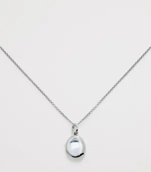 Monica Vinader Sterling Silver And Rock Crystal April Birthstone Locket