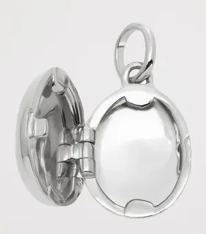 Monica Vinader Sterling Silver And Rock Crystal April Birthstone Locket