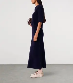 Maje Wool Midi Skirt - Blue