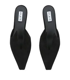 Alaïa Suede Pointy Mules 25