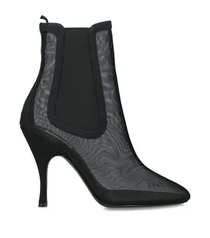 Alaïa Mesh Heeled Chelsea Boots 100 - Black