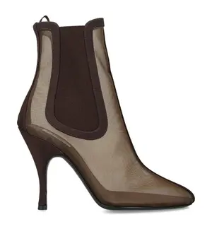 Alaïa Mesh Heeled Chelsea Boots 100