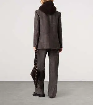 Maje Wool-blend Belted Blazer