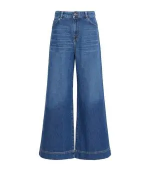 Max Mara High-rise Wide-leg Jeans - Navy