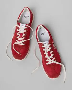 Celine Racer Sneaker In Nylon, Suede Calfskin And Calfskin