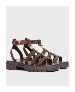 Celine Clea Triomphe Sandal In Calfskin Vegetal Tanning