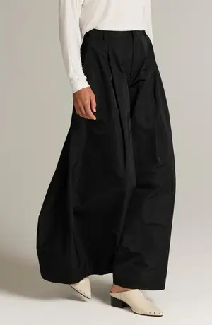 Vince High Waist Wide Leg Pleated Evening Pants