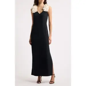 Lilly Pulitzer® Roslind Flower Embellished Sleeveless Dress - Noir
