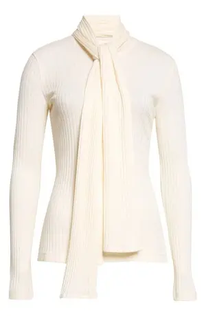 TOTEME Ribbed Tie Neck Blouse