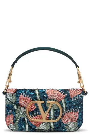 Valentino Garavani Small Loc"ò Sequined Shoulder Bag