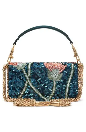 Valentino Garavani Small Loc"ò Sequined Shoulder Bag