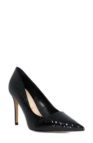 Dune London Assured Croc Embossed Faux Leather Pump - Black