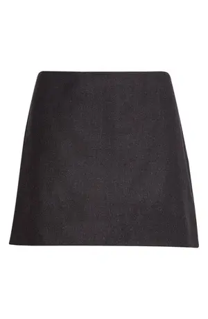 KALLMEYER Kenna Wool Stretch Flannel Miniskirt - Graphite