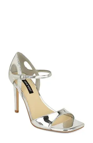 Nine West Paddie Faux Leather Sandal - Silver