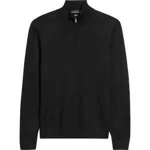 BOSS Ebenji Wool Quarter Zip Sweater - Black