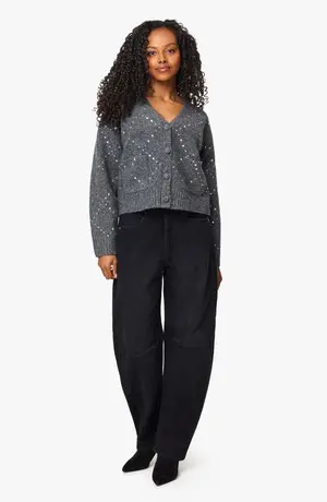 Habitual Rhinestone Argyle Cardigan