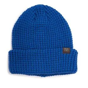 MUK LUKS Cuffed Waffle Stitch Knit Beanie - Blue