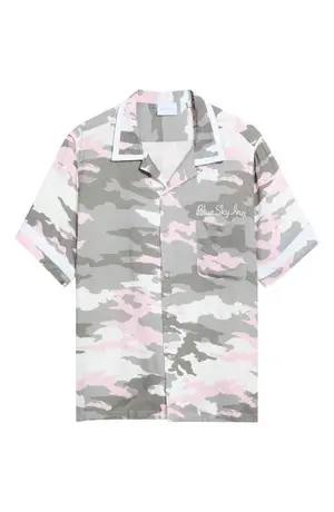 BLUE SKY INN Camo Tipped Camp Shirt - Pink