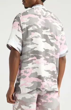 BLUE SKY INN Camo Tipped Camp Shirt - Pink