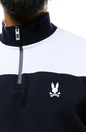 Psycho Bunny Gabe French Terry Quarter-zip Pullover