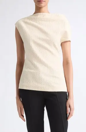 TOTEME One-shoulder Knit Top - Ecru