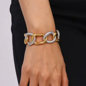 ALAIS BRANCHE Natalie Hollow Chain Cuff Bracelet - Gold