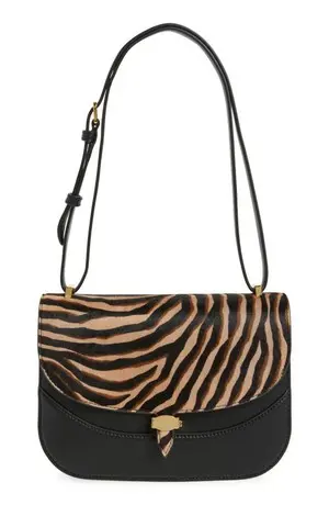 Veronica Beard Dash Leather Saddle Bag - Tan Multi