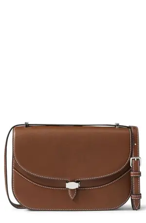 Veronica Beard Dash Leather Saddle Bag - Whiskey