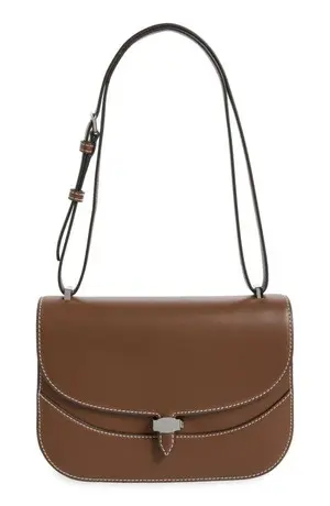 Veronica Beard Dash Leather Saddle Bag - Whiskey