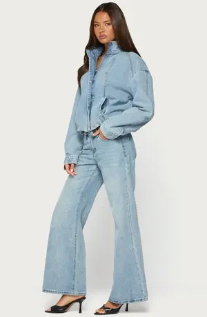 EDIKTED Jaysi Denim Bomber Jacket