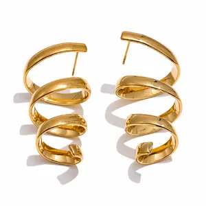 ALAIS BRANCHE Jade Spiral Earrings Silver