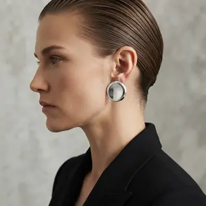 ALAIS BRANCHE Karsyn Circle Earrings - Silver