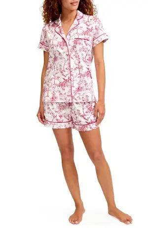 PETITE PLUME Pima Cotton Short Sleeve Pajamas - Red