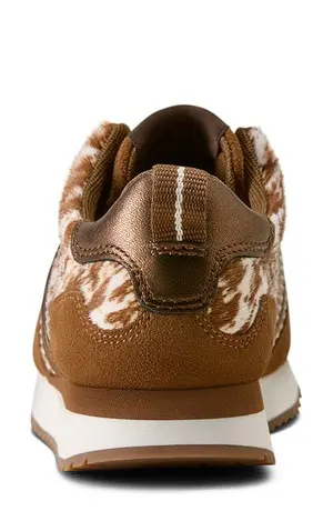 Ariat Ranch Runner Genuine Calf Hair Sneaker - Chestnut Suede