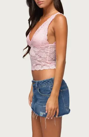 EDIKTED Vanya V-neck Lace Tank