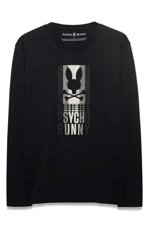 Psycho Bunny Ty Long Sleeve Embroidered Pima Cotton T-shirt