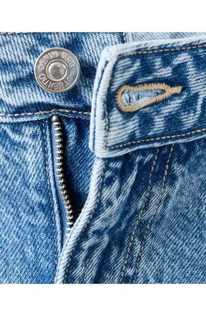 Mango Studded Seam Wide Leg Jeans - Medium Blue