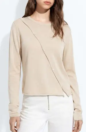 Mango Diagonal-button Cardigan - Sand
