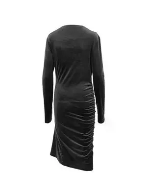 DON'T @ ME Ruched Long-sleeve Midi Dress