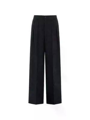 ELEH Pleated Wide-leg Trousers - Blue