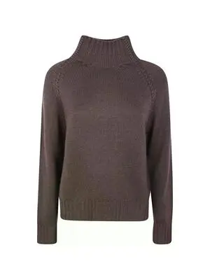 Rossopuro High-neck Raglan-sleeve Sweater - Brown