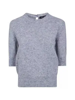ANNE CLAIRE Patch-pocket Three-quarter Sleeve Sweater