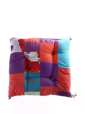 Pero Patchwork Tassel-detail Cushion - Red