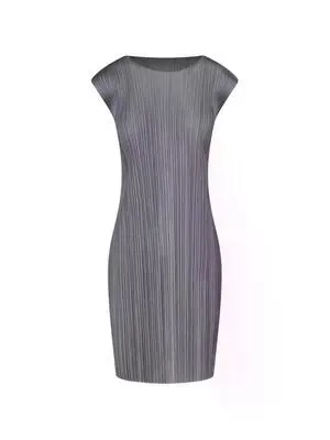 Issey Miyake Plissé-effect Mini Dress - Grey