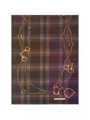 Ralph Lauren Plaid Equestrian-print Scarf - Brown
