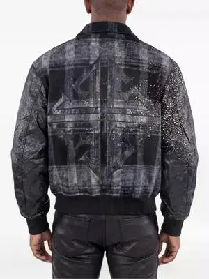 GUAPI Obsidian Pearl-embellished Plaid Jacket