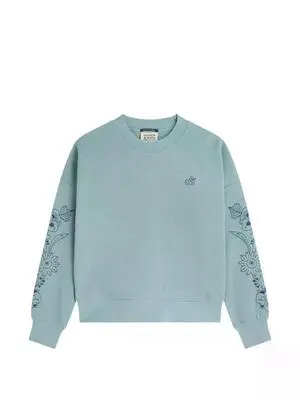 Scotch & Soda Floral-embroidered Sweatshirt - Blue