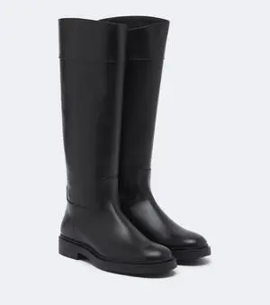 AQUAZZURA Ride Leather Knee-high Boots - Black