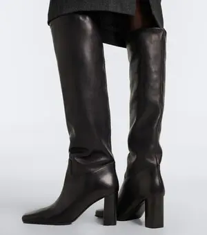 Khaite Petra Leather Knee-high Boots - Black